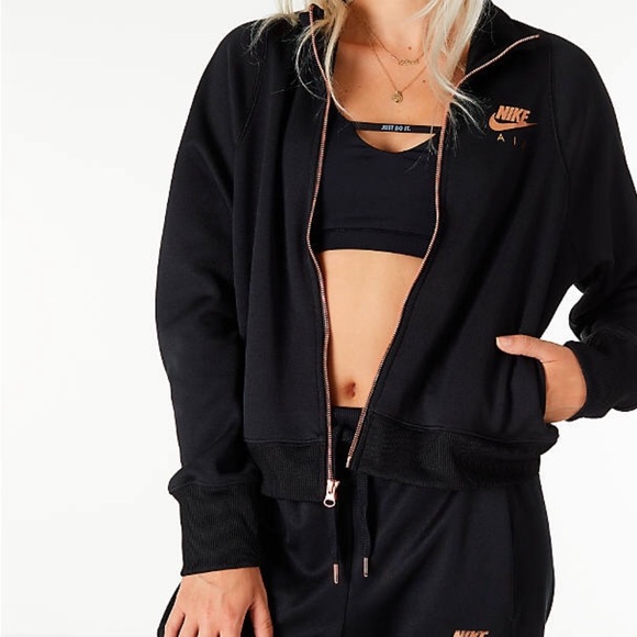 Nike | Sweaters | Nwt Nike Air Cropped Full Zip Jacket Rose Gold | Poshmark